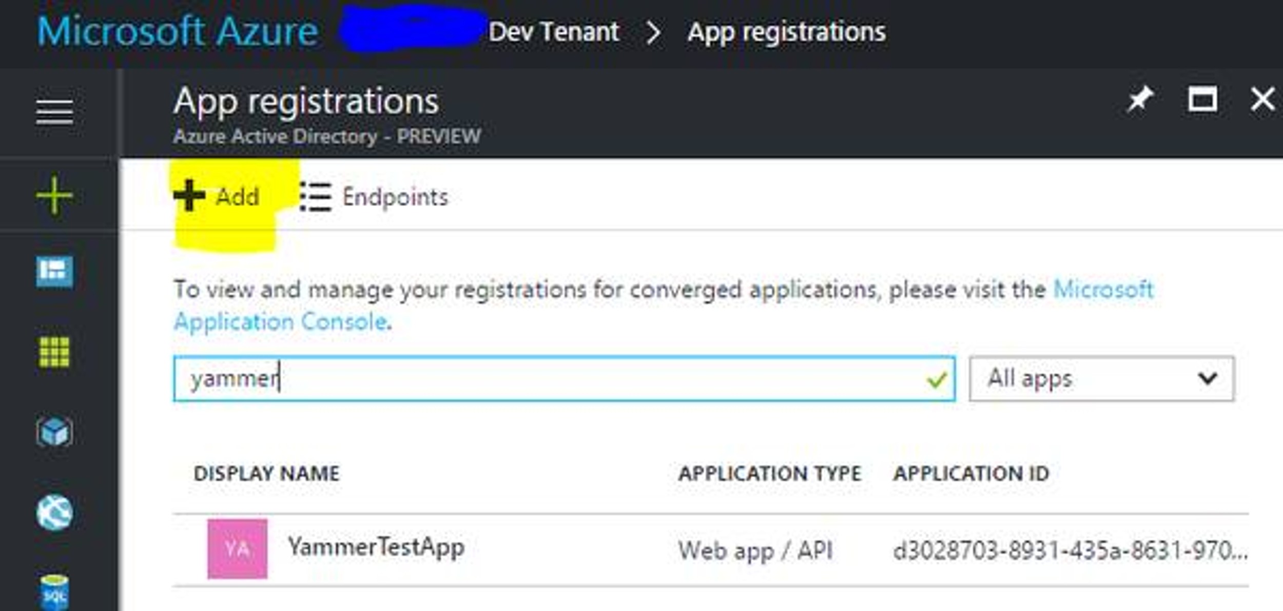 How to register SharePoint app on the new Azure AD Portal