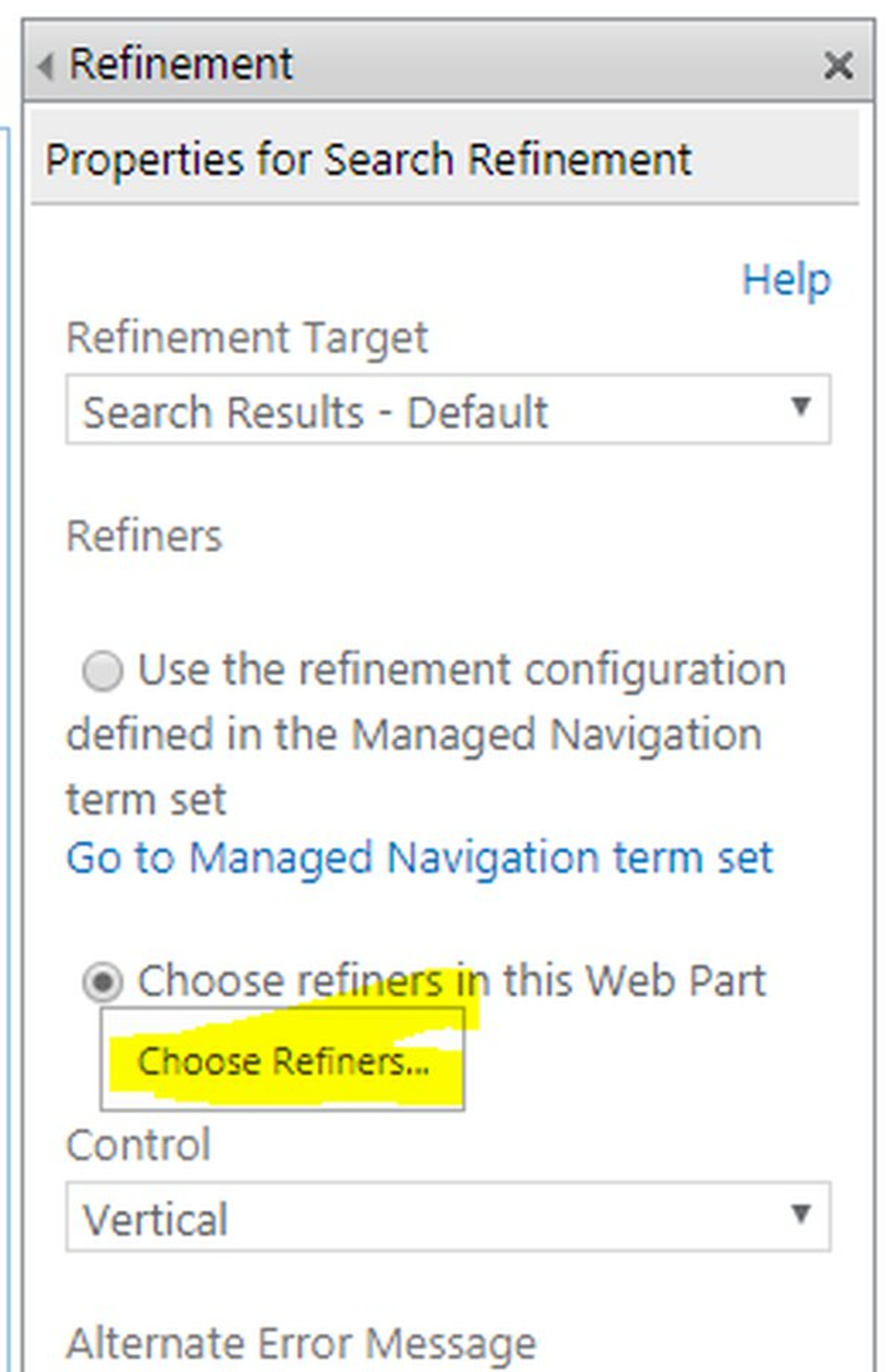 Add Taxonomy filed in SharePoint search refinement web part