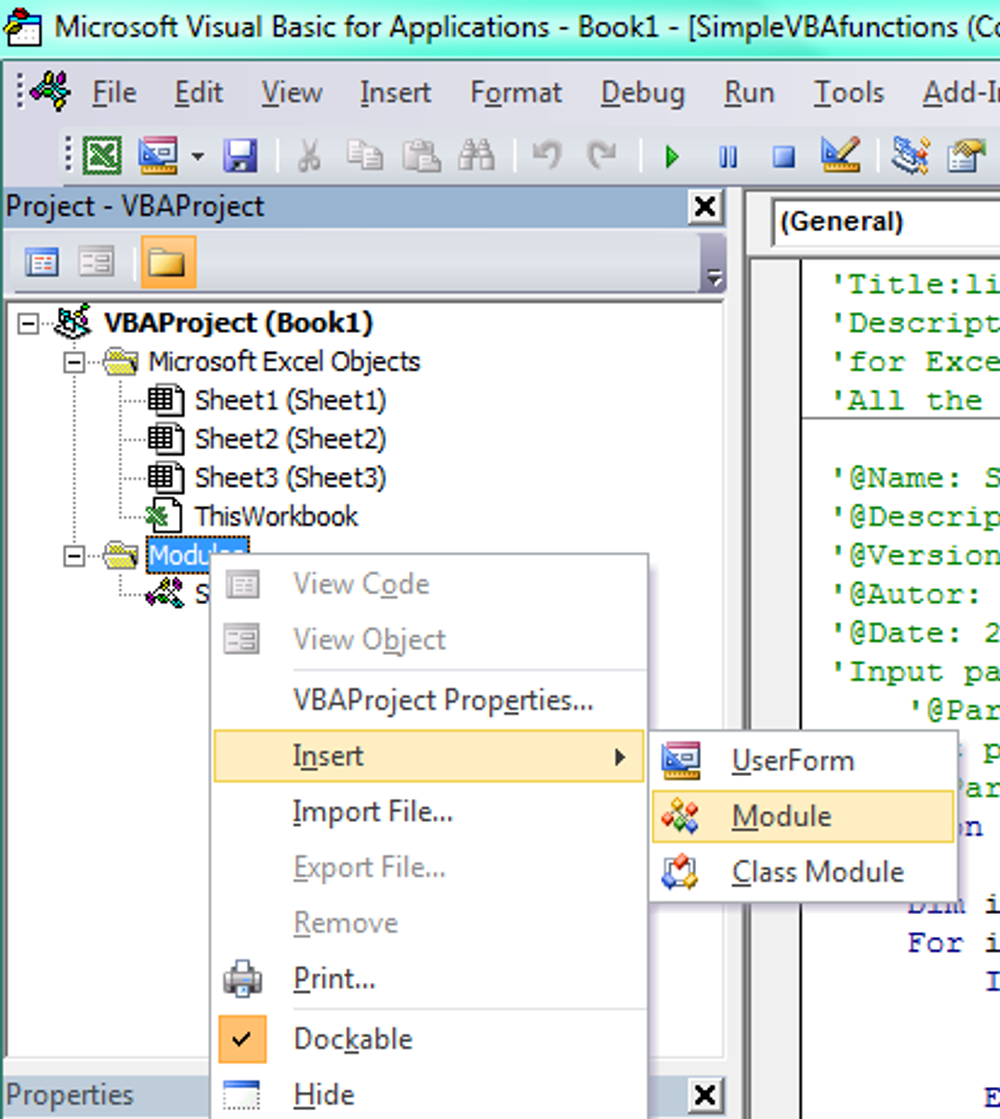 Visual Basic for Applications Automation Library Simple-VBA-functions