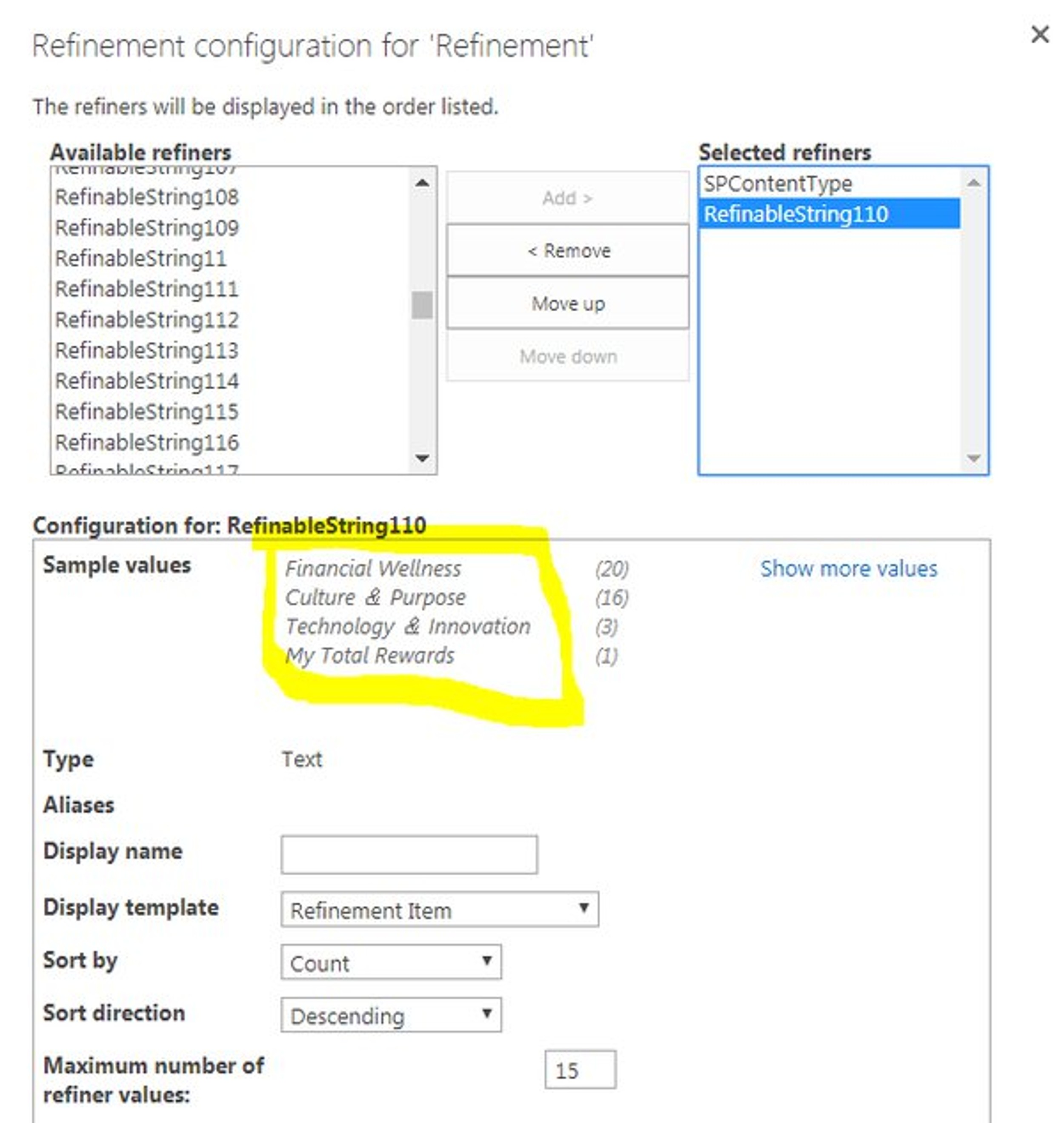 Add Taxonomy filed in SharePoint search refinement web part